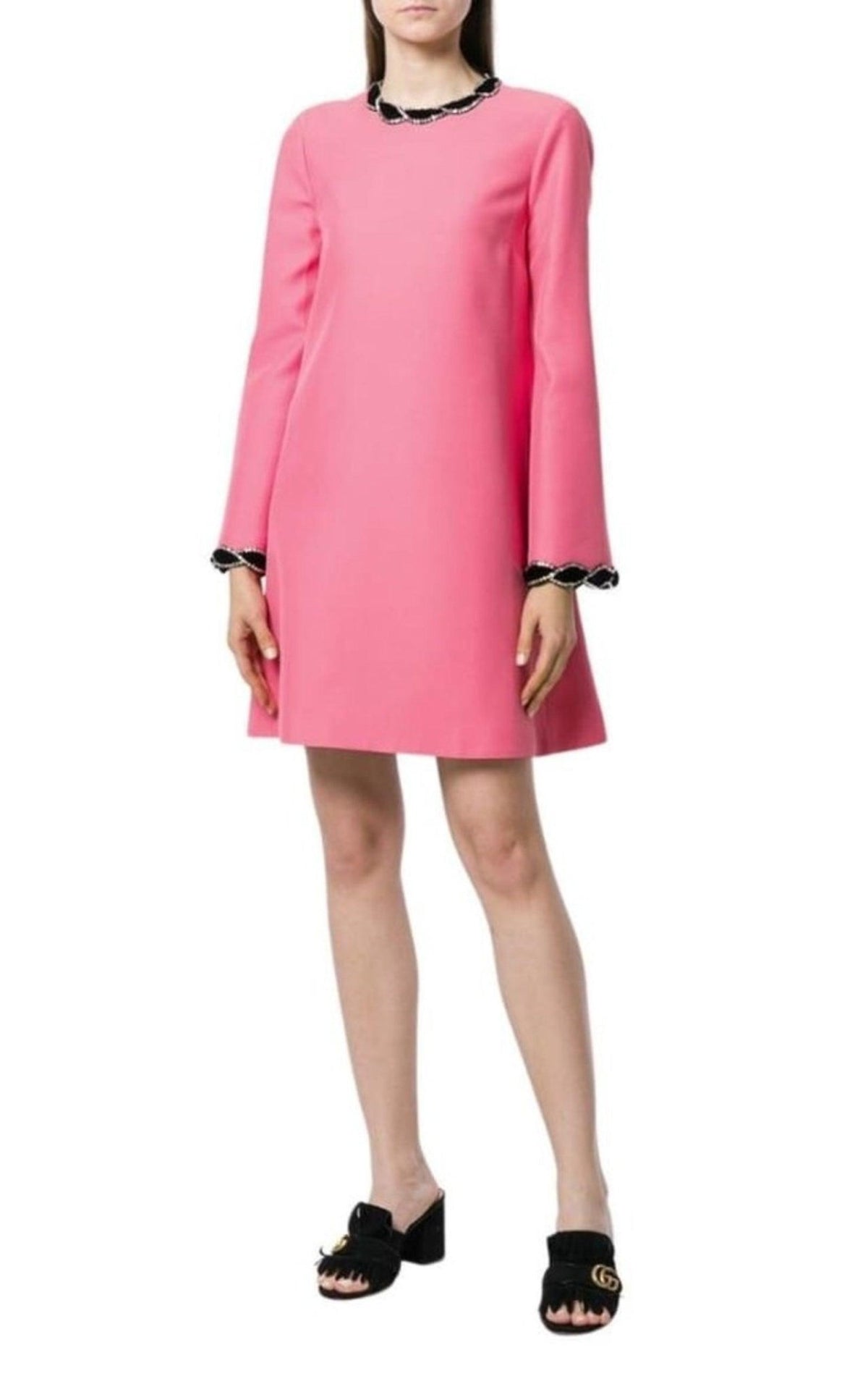 Gucci Pink Velvet Trim Dress – Runway Catalog