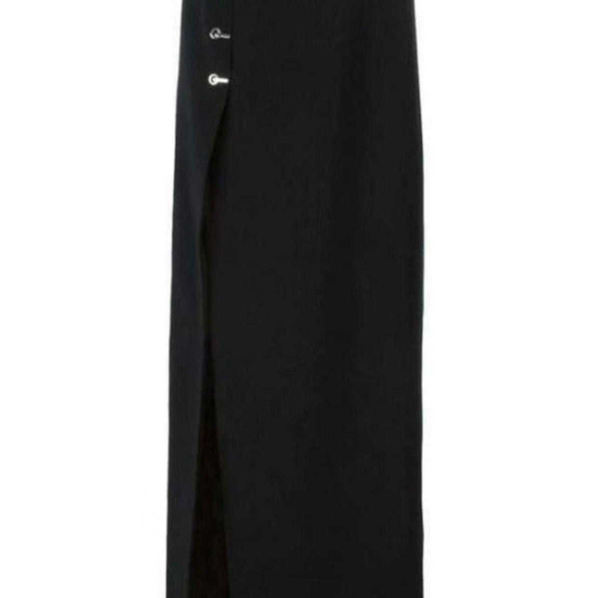 Mugler Eyelet Detail Stretch Black Crepe Maxi Skirt – Runway Catalog