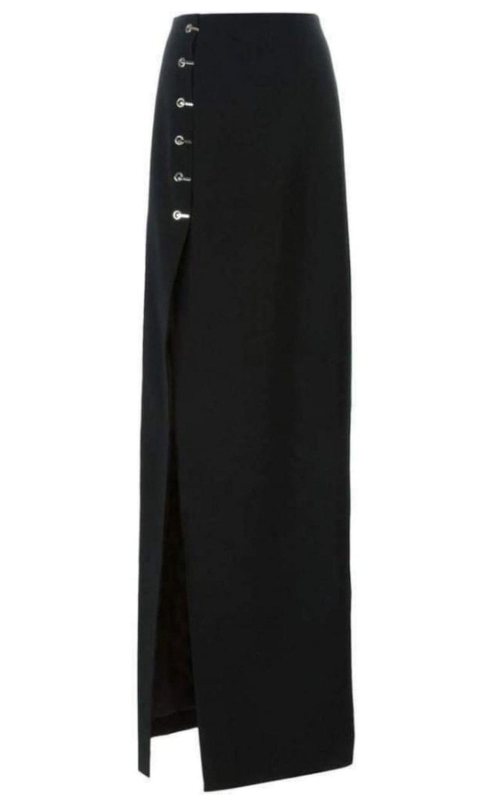 Mugler Eyelet Detail Stretch Black Crepe Maxi Skirt – Runway Catalog