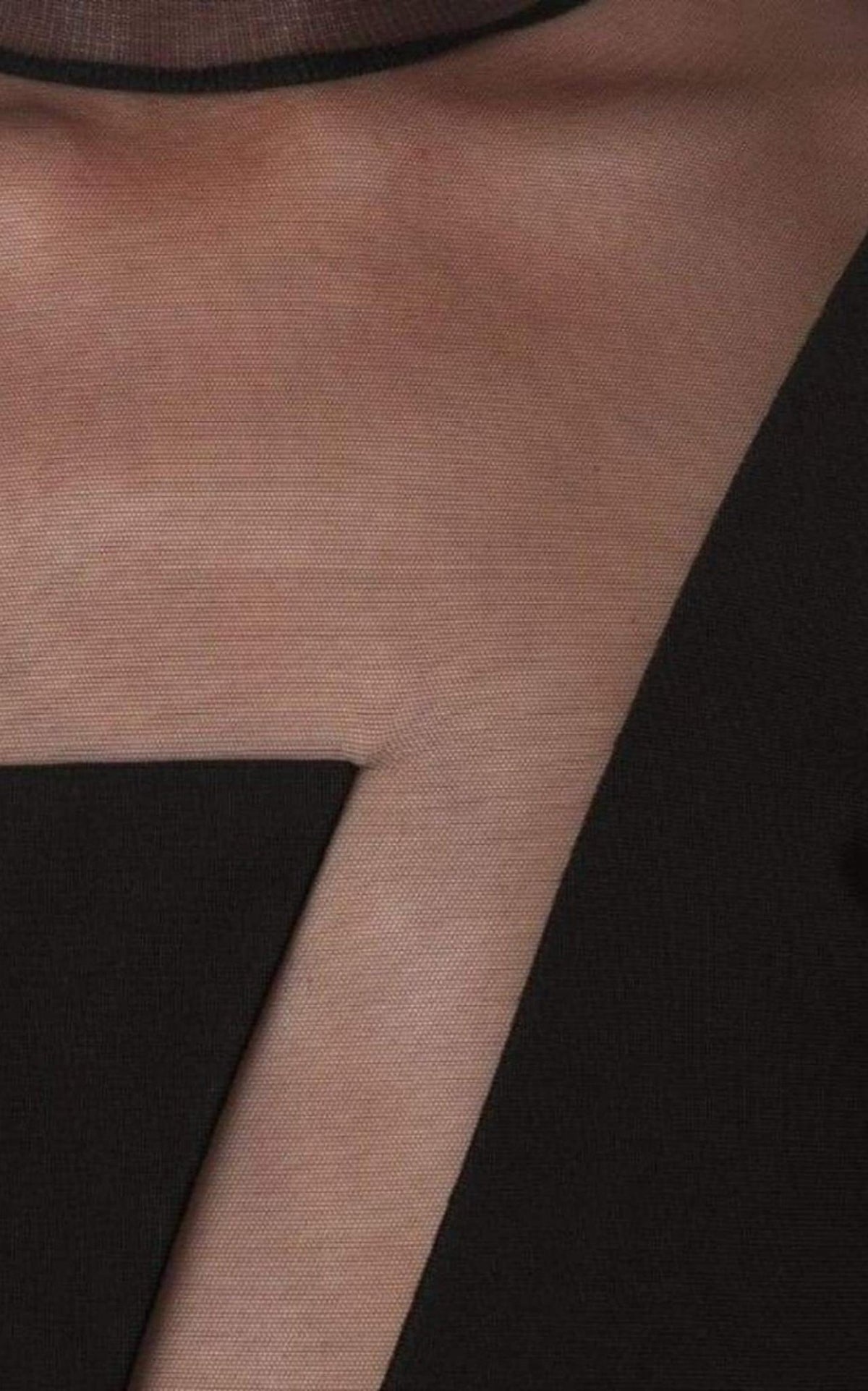 Mugler Black Sheer Panel Bodysuit - Runway Catalog