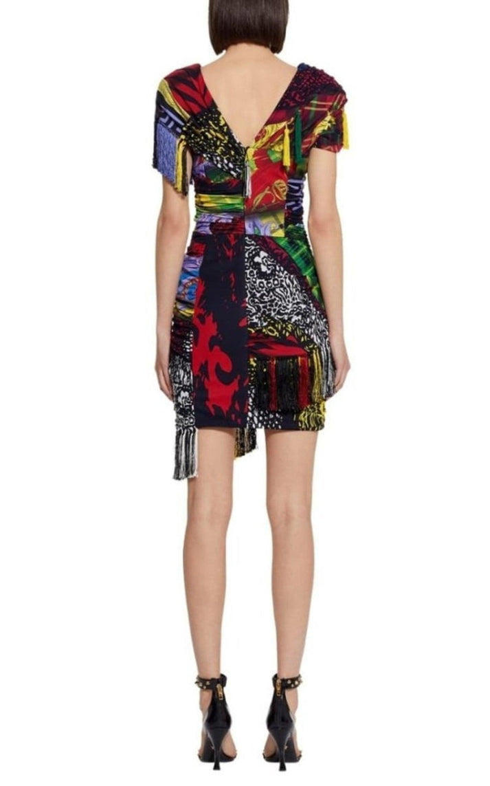 Versace Mega Mix Print Fringe Mini Dress – Runway Catalog